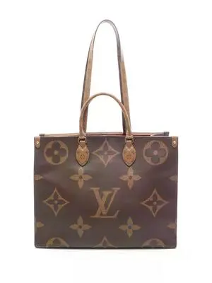 LOUIS VUITTON Monogram Reverse Giant Onthego Gm Satchel - Brown