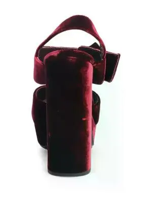 Prada Velvet Embellished Block Heel Sandals