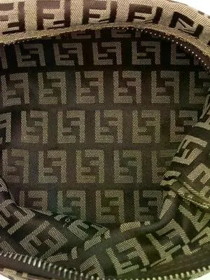 Fendi Zucchino Canvas Pouch - Neutrals