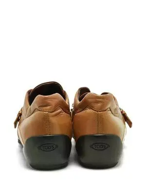TOD'S Brown Leather Monk Strap Loafers - Neutrals