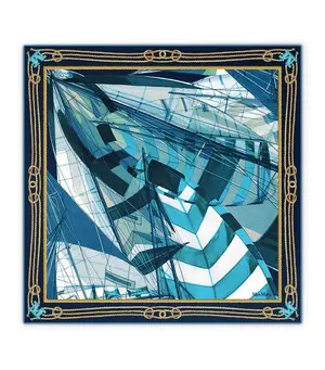 Max Mara Silk Printed Scarf - Blue