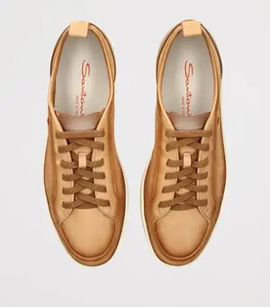 Santoni Nubuck Leather Sneakers