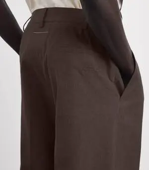 MAISON MARGIELA Virgin Wool-cotton Pleated Trousers