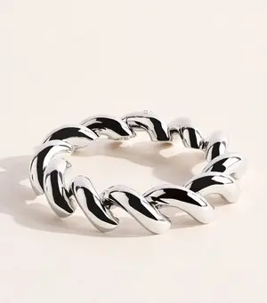 Eddie Borgo Plated Torsade Link Bracelet - Silver