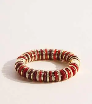 Eddie Borgo Gold-plated Amber, Carnelian And Pavé Crystal Lenox Bracelet - Red
