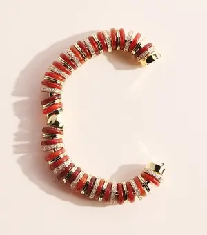 Eddie Borgo Gold-plated Amber, Carnelian And Pavé Crystal Lenox Bracelet