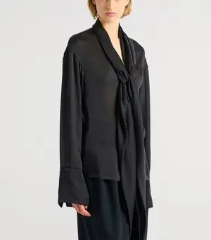 Balmain Silk Tie Collar Shirt
