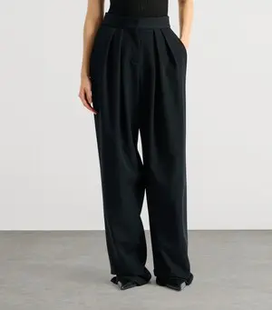 Balmain Virgin Wool Wide-leg Trousers
