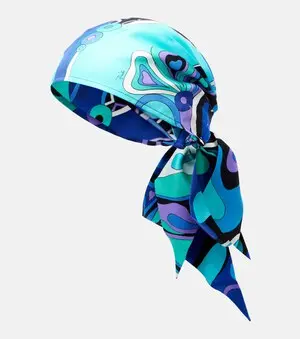 Emilio Pucci Iride Silk Twill Head Wrap - Blue