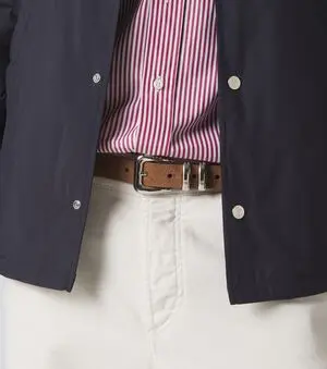Brunello Cucinelli Suede Belt With Silver-tone Buckle