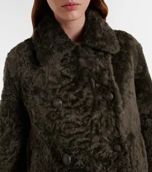 Brunello Cucinelli Cropped Double-breasted Shearling Jacket