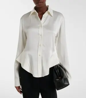 Stella McCartney Peplum Satin Shirt - White