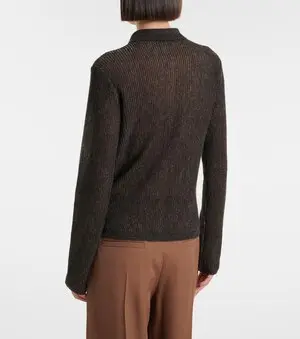 Brunello Cucinelli Silk And Alpaca Blend Ribbed Knit Top