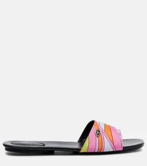 Emilio Pucci Yummy' Iridescent Twill Slides - Multicoloured