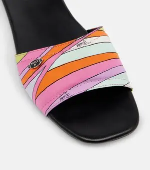 Emilio Pucci Yummy' Iridescent Twill Slides - Multicoloured