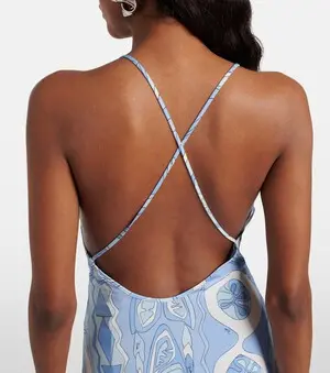 Emilio Pucci Angoli Draped Satin Jersey Mini Dress