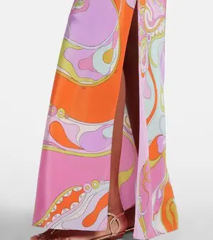 Emilio Pucci Orchidee Silk Twill Maxi Dress - Multicoloured