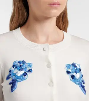 LEO LIN Embellished Cardigan - White