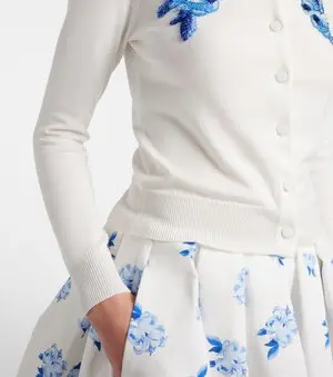 LEO LIN Embellished Cardigan - White