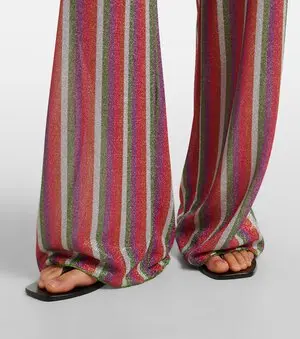 Oseree Lumiere Striped Wide-leg Pants