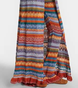 Etro Crochet Striped Cotton Cardigan