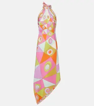 Emilio Pucci Occhi Silk Twill Midi Dress - Multicoloured