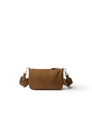 Prada Re-nylon And Saffiano Leather Mini Shoulder Bag - Brandy