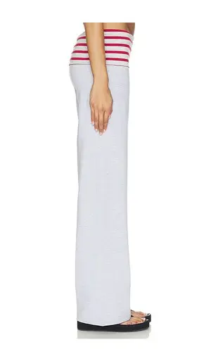 Lioness Jetset Wide Leg Trousers With Striped Waistband