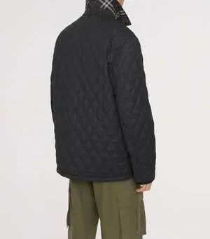 Burberry Quilted Barn Jacket With Corduroy Collar