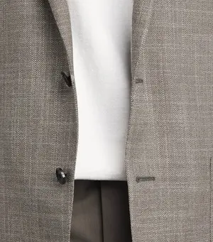 Corneliani Virgin Wool-silk Herringbone Blazer - Grey