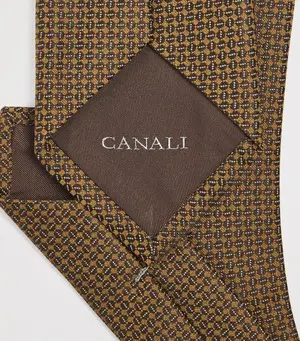 Canali Silk-wool Jacquard Neck Tie - Yellow