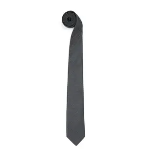 Canali Silk-wool Jacquard Neck Tie - Navy