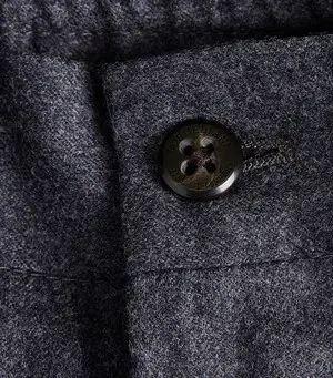 Corneliani Virgin Wool Drawstring Trousers - Grey