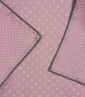 Canali Silk Medallion Print Pocket Square - Pink