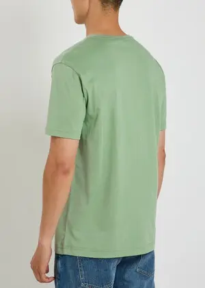 Gant Logo-embroidered Cotton T-shirt - Light Green