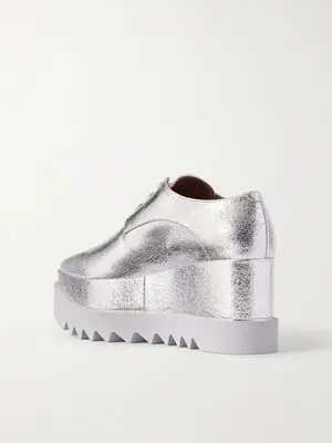 Stella McCartney Elyse Woven Metallic Vegetarian Material Platform Brogues