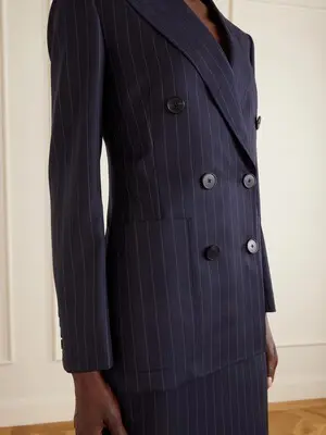 Givenchy Pinstripe Double-breasted Wool Blazer
