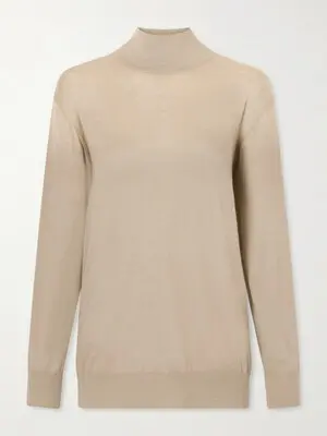 THE ROW Orly Cashmere And Silk-blend Turtleneck Sweater