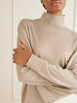 THE ROW Orly Cashmere And Silk-blend Turtleneck Sweater