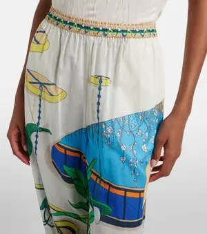 Tory Burch Printed Cotton Tapered Trousers