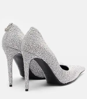 Alexander McQueen Skull Studded Satin Pumps