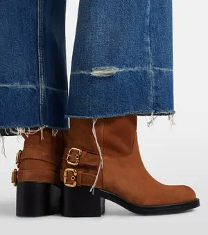 Chloé Suede Biker Boots