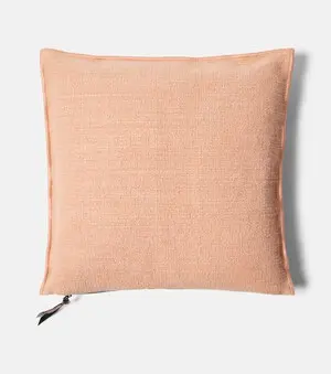 Maison De Vacances Cotton-blend Canvas Cushion - Beige
