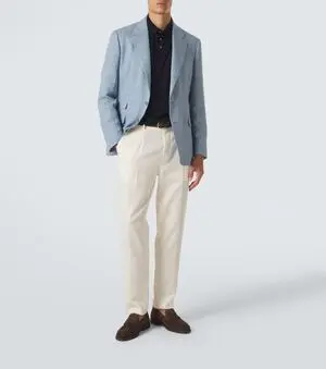 Dunhill Cotton And Silk Polo Sweater - Blue