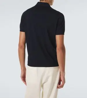 Dunhill Cotton And Silk Polo Sweater - Blue