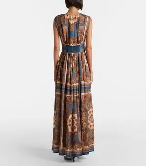 Zimmermann Mahon Printed Silk Maxi Dress - Blue