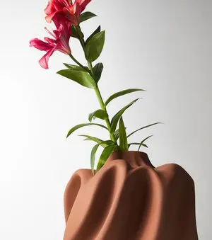 101 COPENHAGEN Wabi Medium Ceramic Vase - Brown