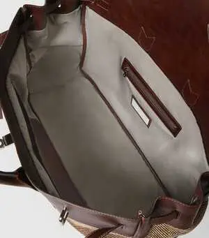 Brunello Cucinelli Leather-trim Chevron Holdall