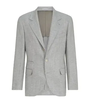 Brunello Cucinelli Wool-alpaca-silk Chevron Blazer
