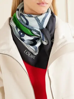 Loewe Printed Silk Scarf - Multi